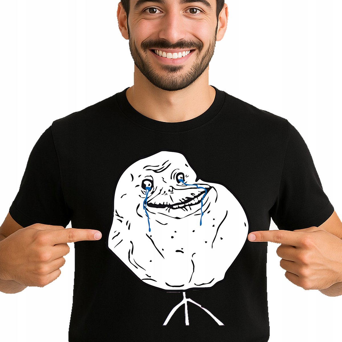 ŚMIESZNA KOSZULKA MĘSKA MEMY FOREVER ALONE MEM PREMIUM XL 3528 CZARNA ...