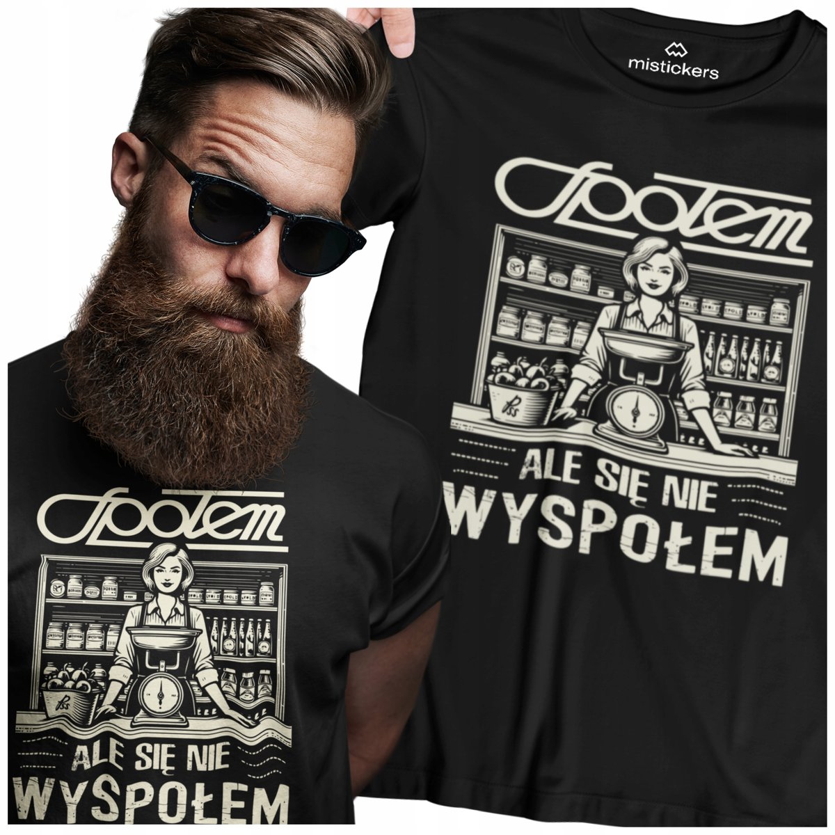 Śmieszna Koszulka Społem Męska T-Shirt Społem Ale Się Nie Wyspołem - inna (Inny) | Moda Sklep ...