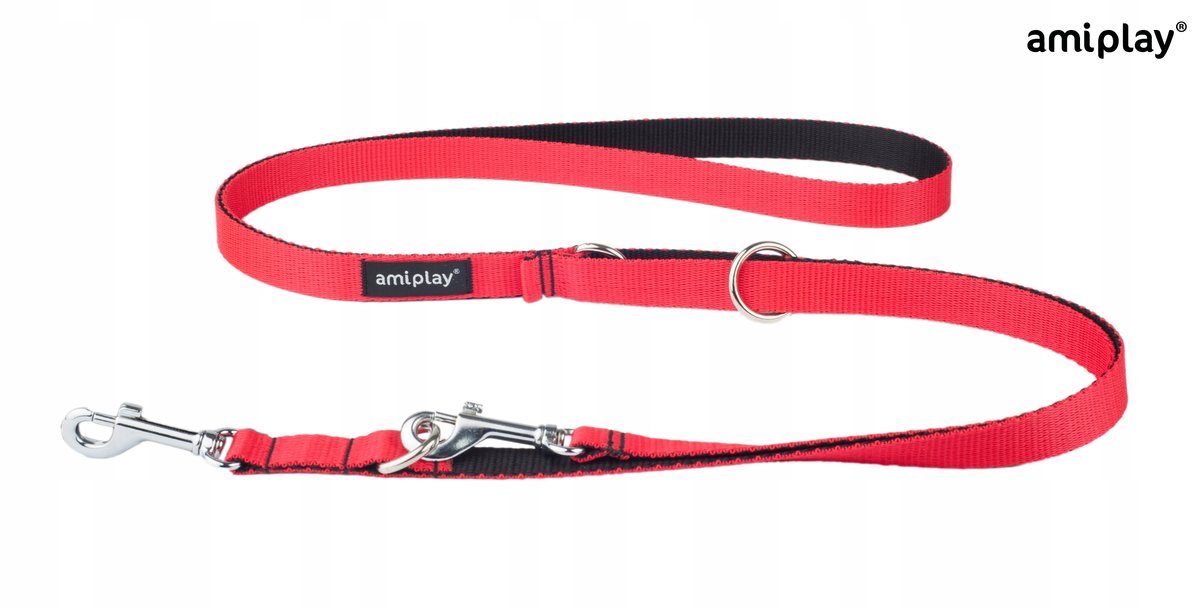 Smycz 6In1 Twist 100-200cm Czerwony - Amiplay | Sklep EMPIK.COM