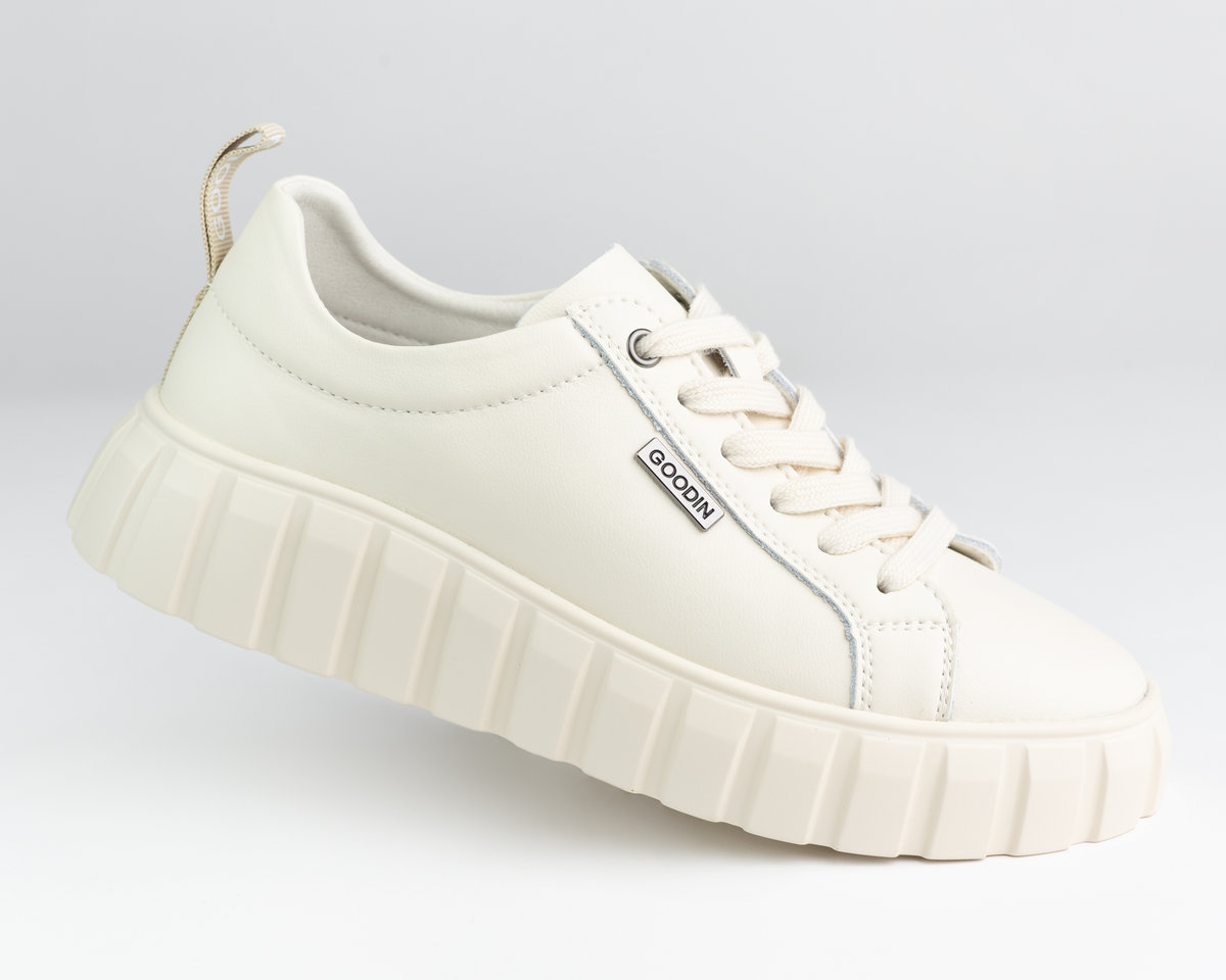 Sneakersy damskie na platformie GOODIN GD-XF-89 półbuty skóra naturalna ...
