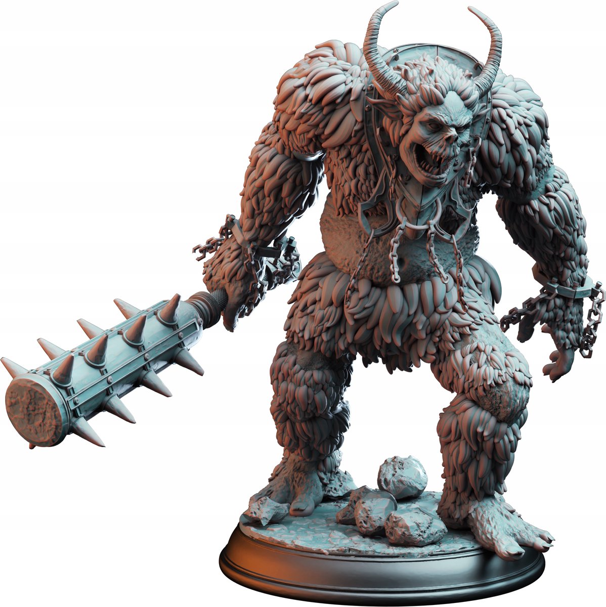 Śnieżny Troll 3 Tuluva Droll Figurka 12k + Podstawa do DND D&D druk 3D ...