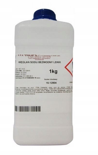 SODA KALCYNOWANA do Prania 1KG Węglan Sodu, SODA PIORĄCA Stanlab ...