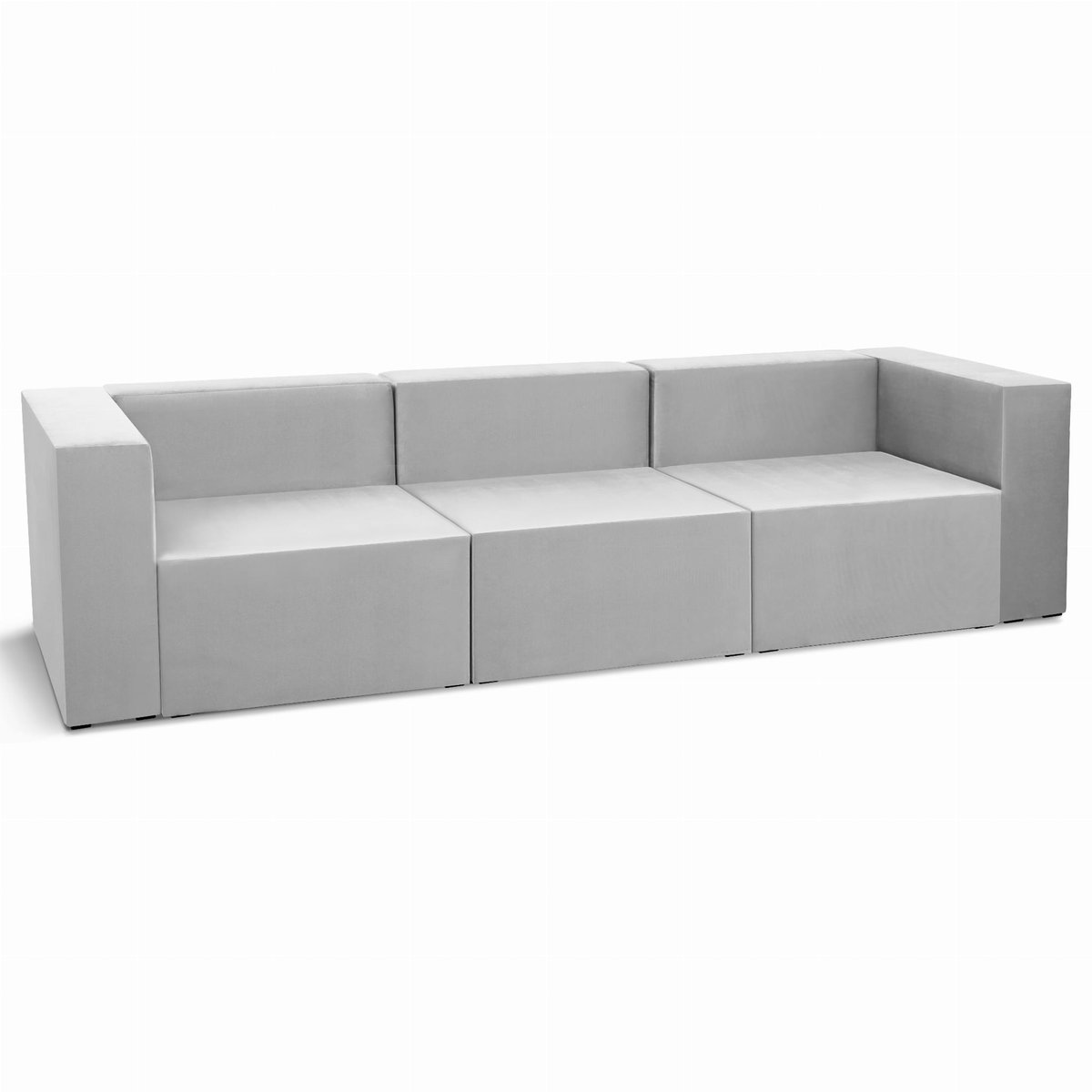 Sofa 3-osobowa modułowa LEON w kolorze szarym – segment do zestawu mebli modułowych: 3 siedziska ...