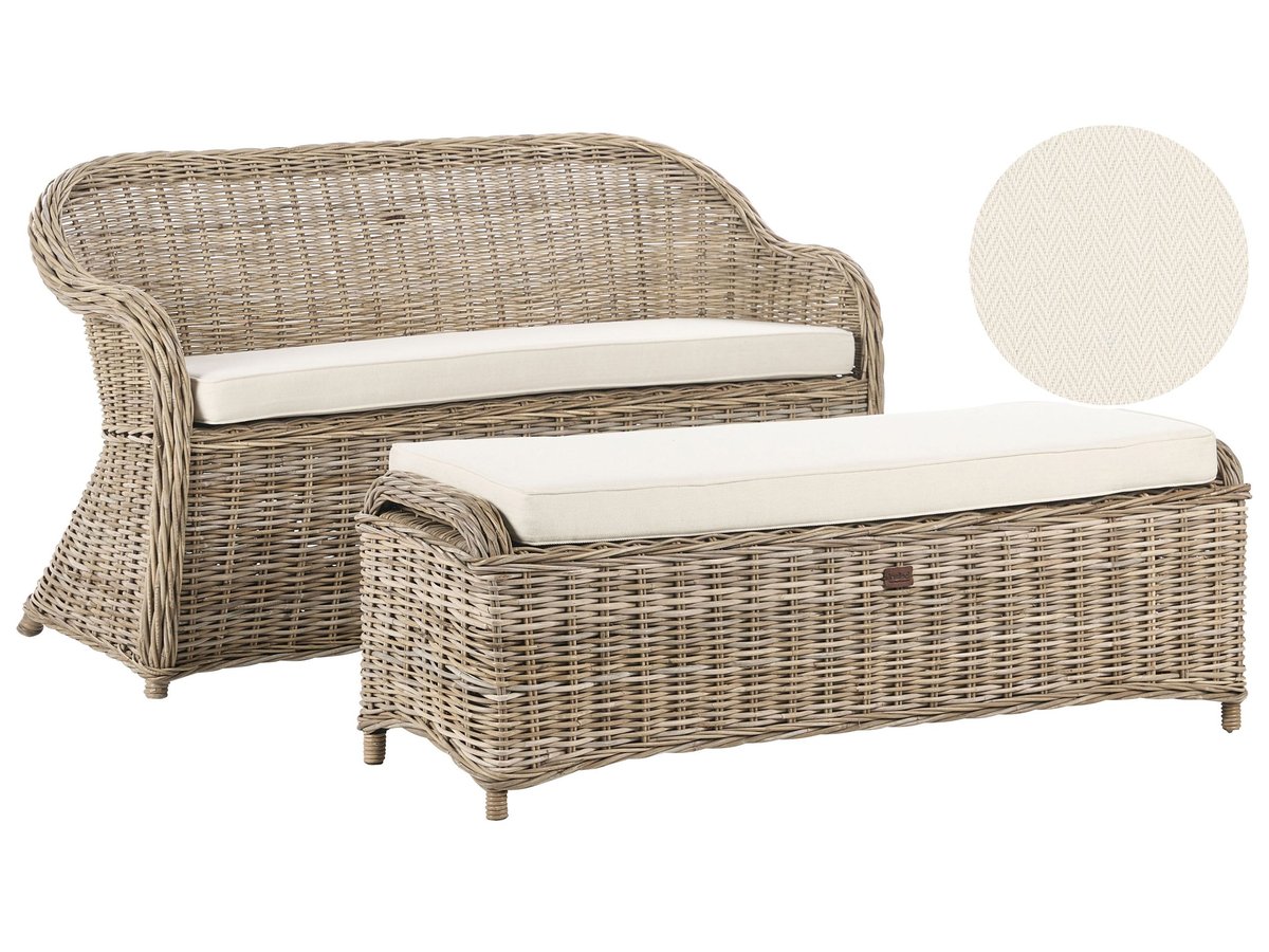 Sofa dwuosobowa SUSUA Rattan Naturalny - Beliani | Sklep EMPIK.COM