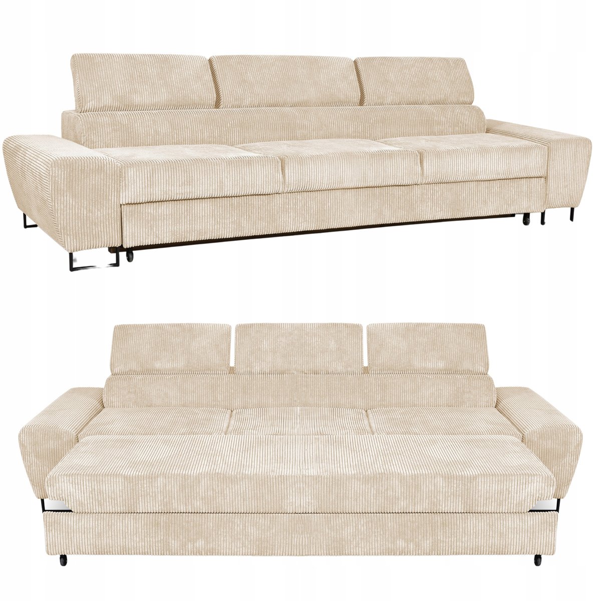 Sofa Kanapa 3 Os Rozkładana Z F. Spania Savio Family Meble Beżowy Sztruks - Family meble | Sklep ...