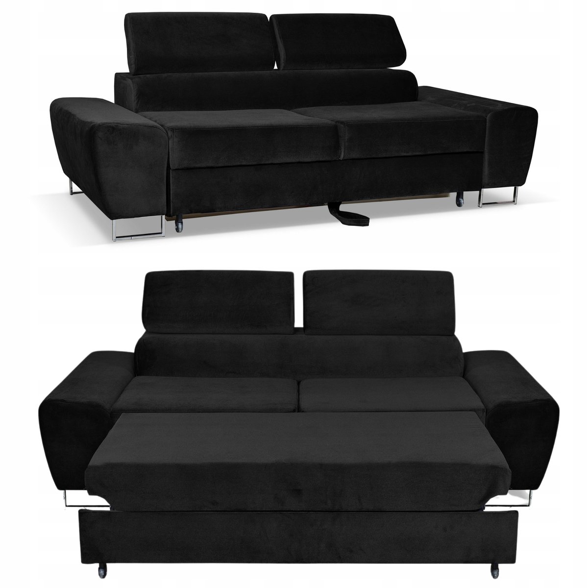 Sofa Kanapa Bosso Salon Family Meble Czarny Welur Reg Zagłówek - Family meble | Sklep EMPIK.COM