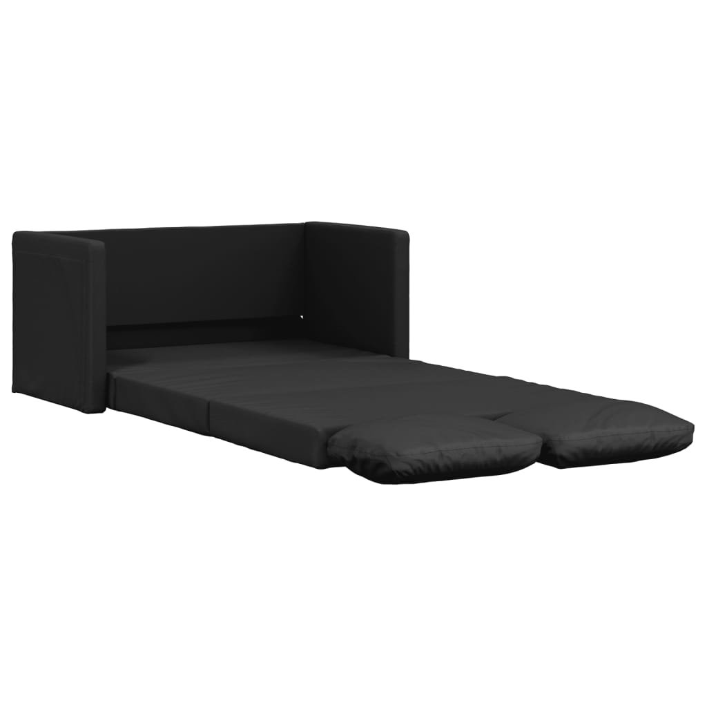Sofa Podłogowa 2-w-1 Składana, Czarna Sztuczna Skóra, 112x60x55 cm ...