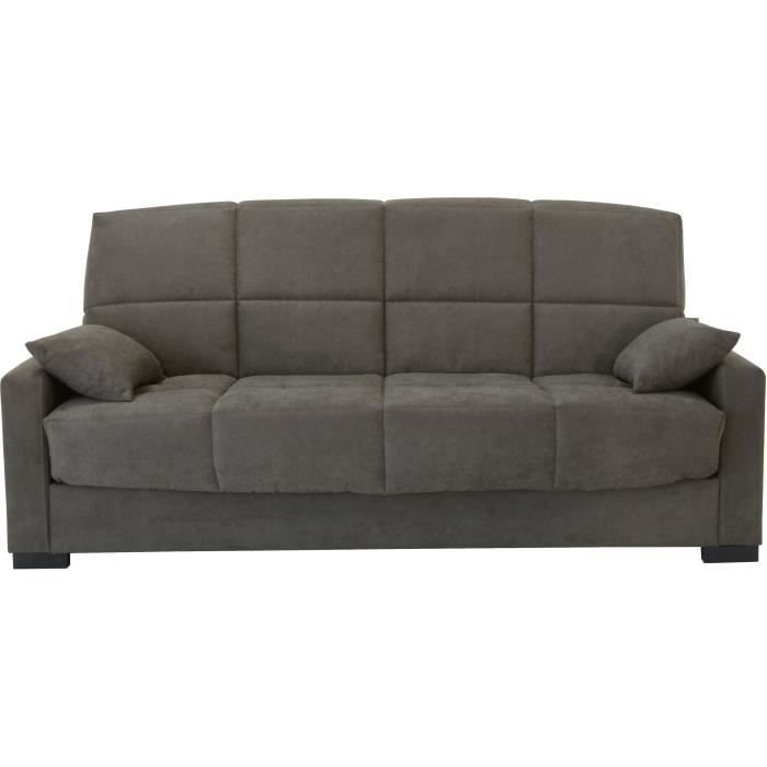 Sofa rozkładana 3-osobowa - Taupe - materac 17 cm - dł. 223 x gł. 96 x wys. 103 cm - MEGAN ...