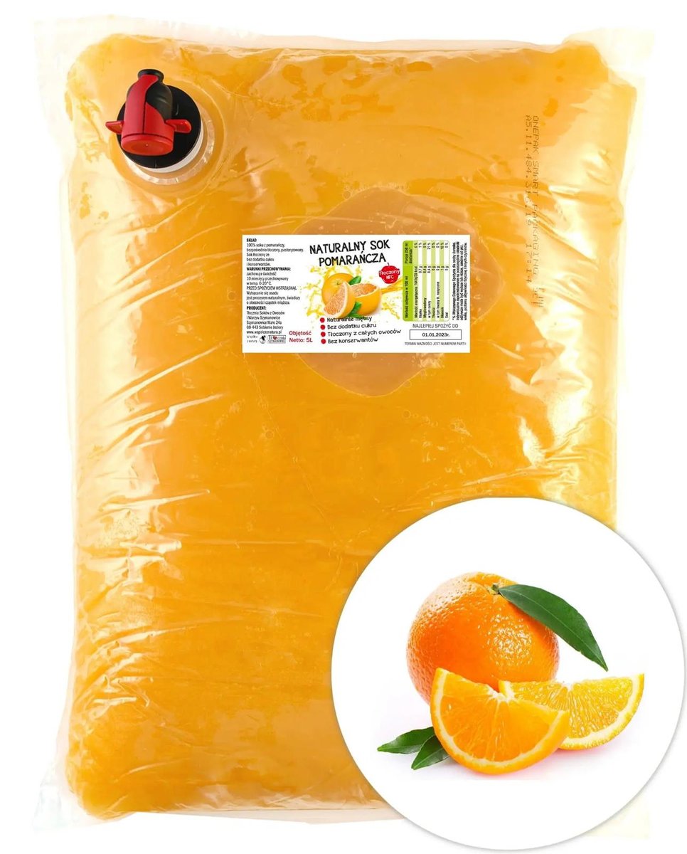 Sok Pomarańczowy 100% 5l - Tłocznia Szymanowice | Sklep EMPIK.COM