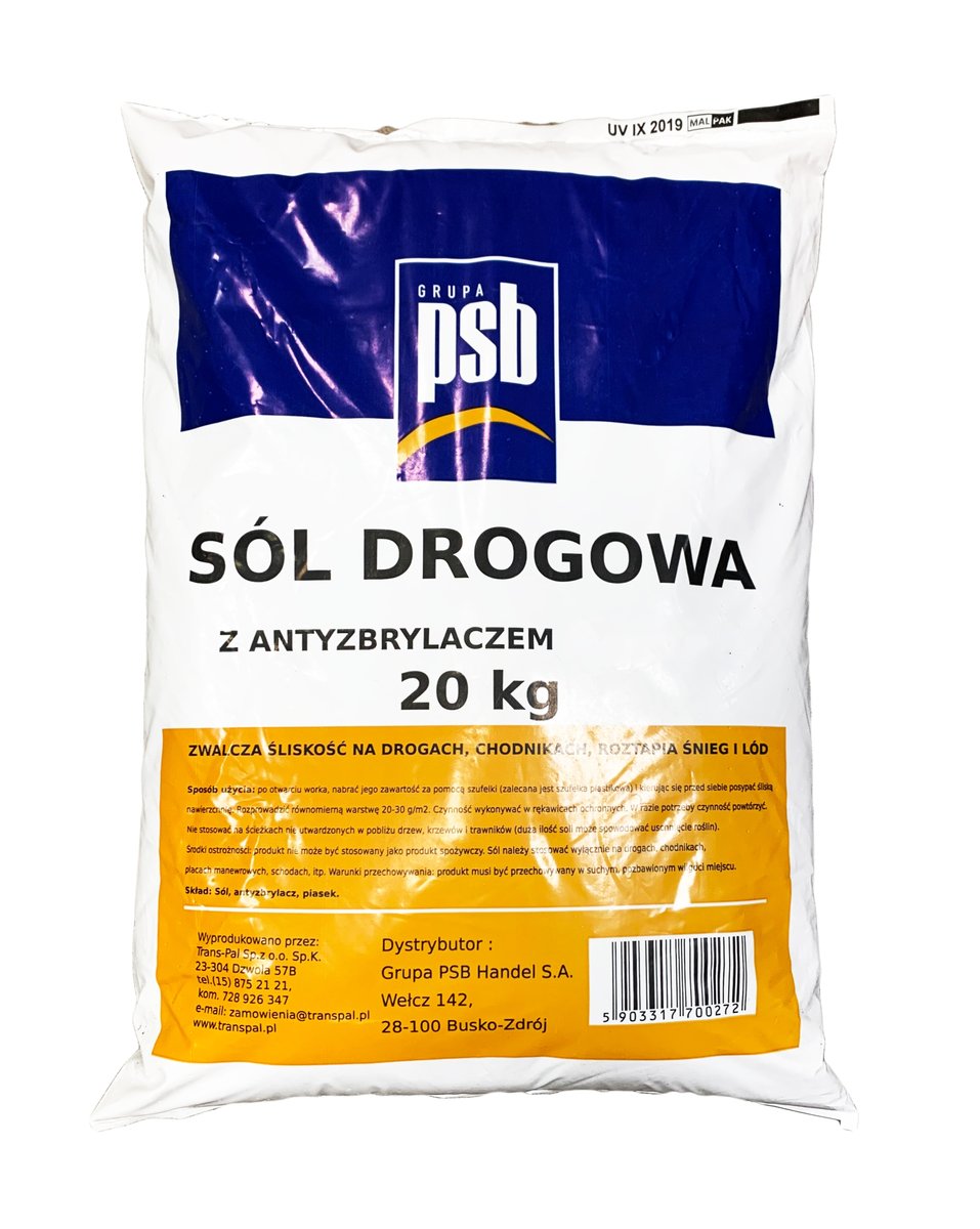 Sól drogowa przeciw gołoledzi z antyzbrylaczem PSB 20 kg - Psb | Sklep EMPIK.COM
