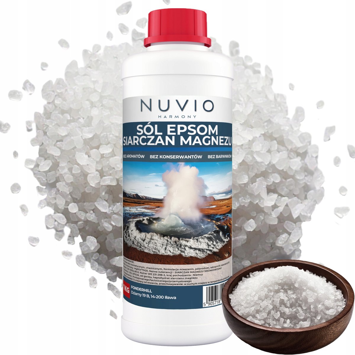 Sól Epsom Siarczan Magnezu Gorzka 1kg Nuvio - NUVIO | Sklep EMPIK.COM