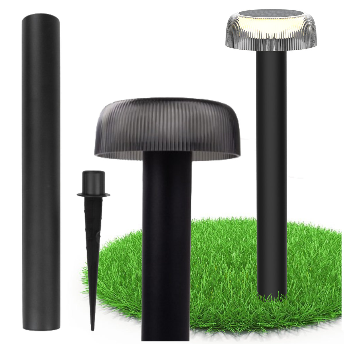 SOLARNY SŁUPEK OŚWIETLENIOWY OGRODOWY LED 2w1 SSO-7BD IP44 4000K USB ...