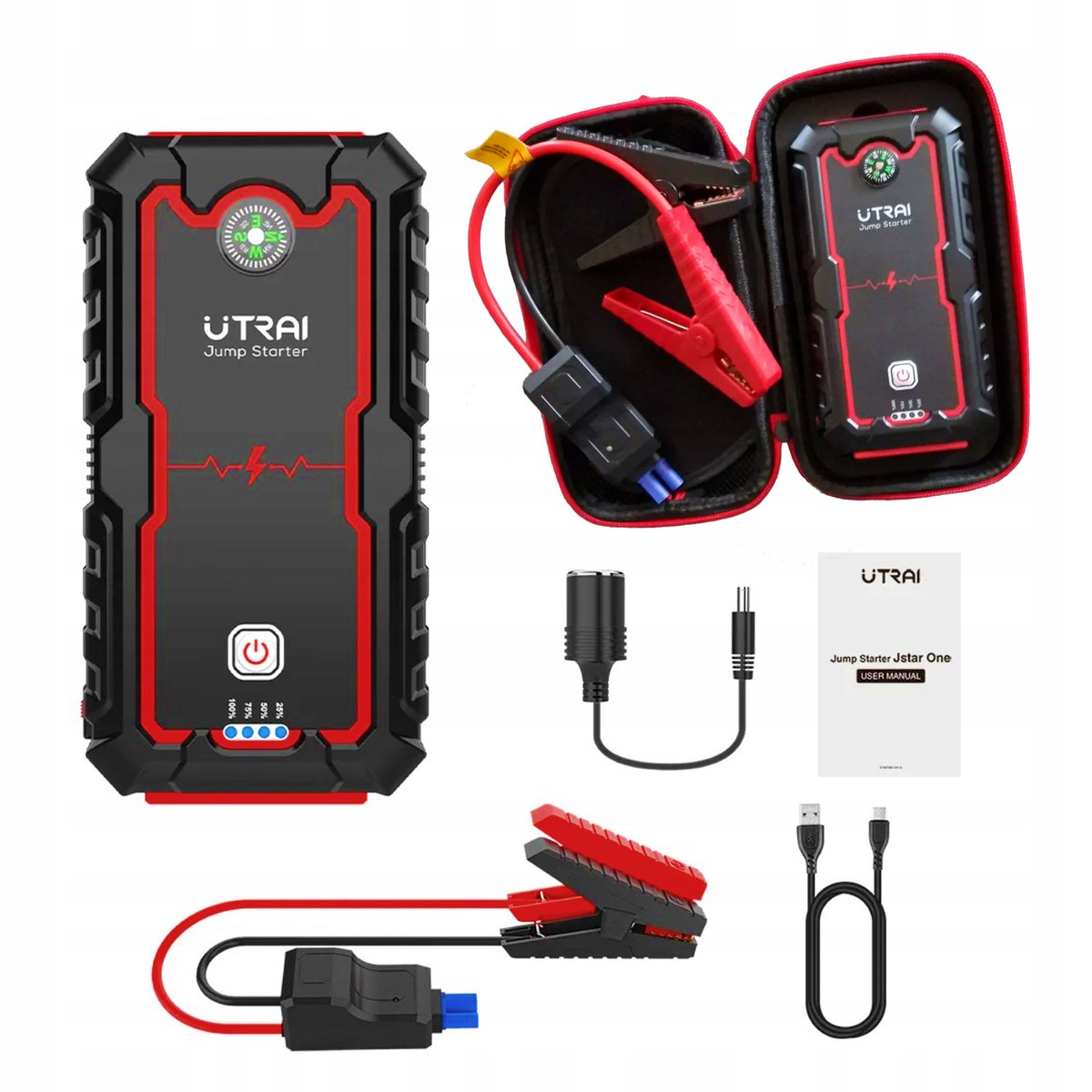 SOLIDNY BOOSTER ROZRUCHOWY JUMP STARTER 2000A5W1URZADZENIE ROZRUCHOWE ...