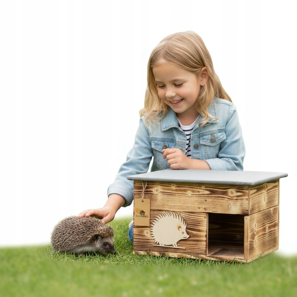 Solidny Drewniany Domek XXL dla Jeża Ciepły Legowisko Schronienie ...