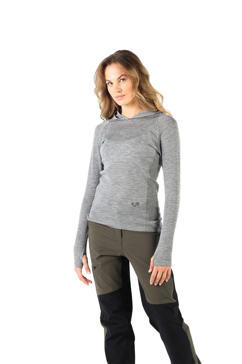 Sonatra - Bluza z kapturem (100% wełny Merino) S, Szary - Woolona ...