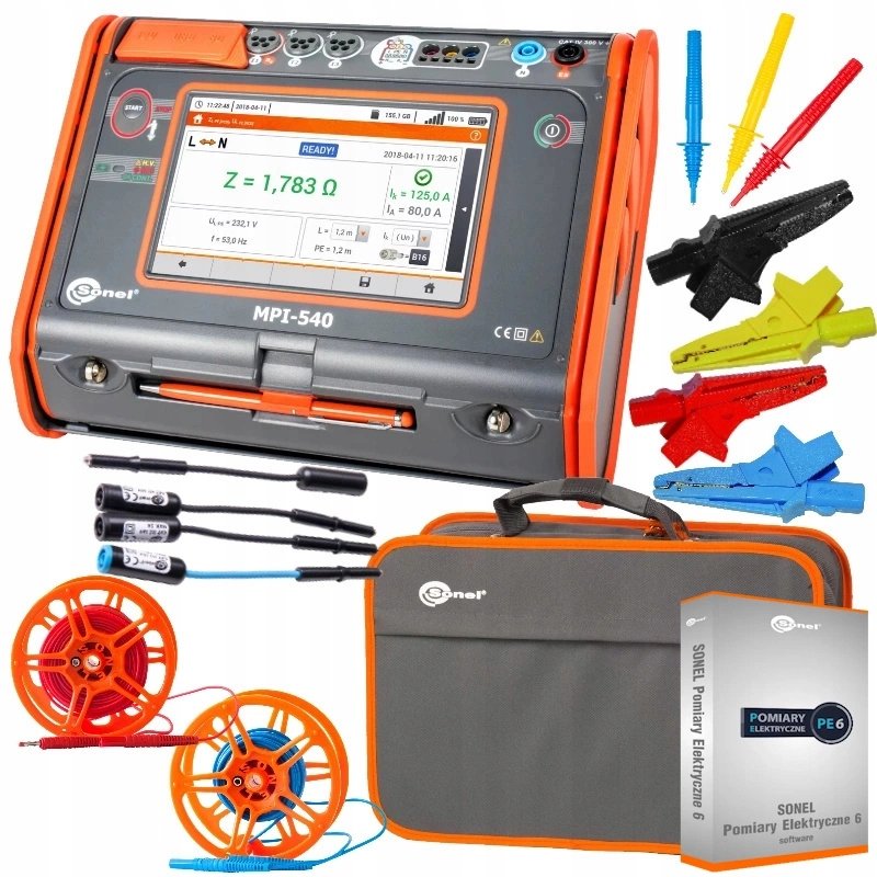 SONEL Miernik Parametrów Elektrycznych MPI-540 z programatorem PE6 ...