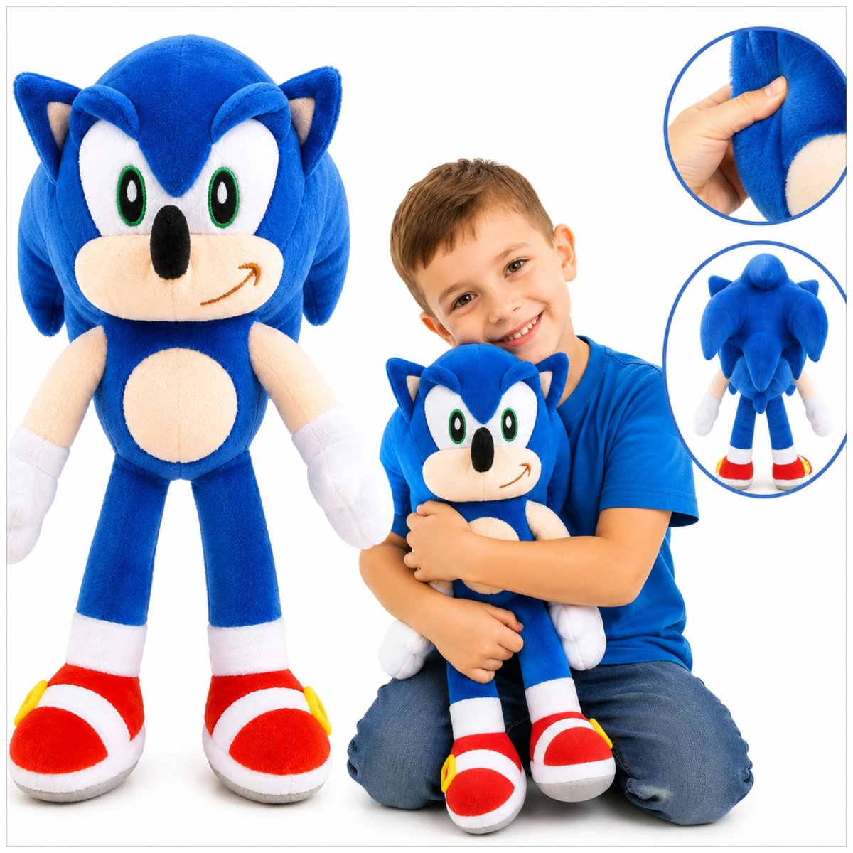 SONIC DUŻA PLUSZOWA MASKOTKA JEŹ JEŻYK 30CM MIĘKKI PRZYTULANKA Z BAJKI ...