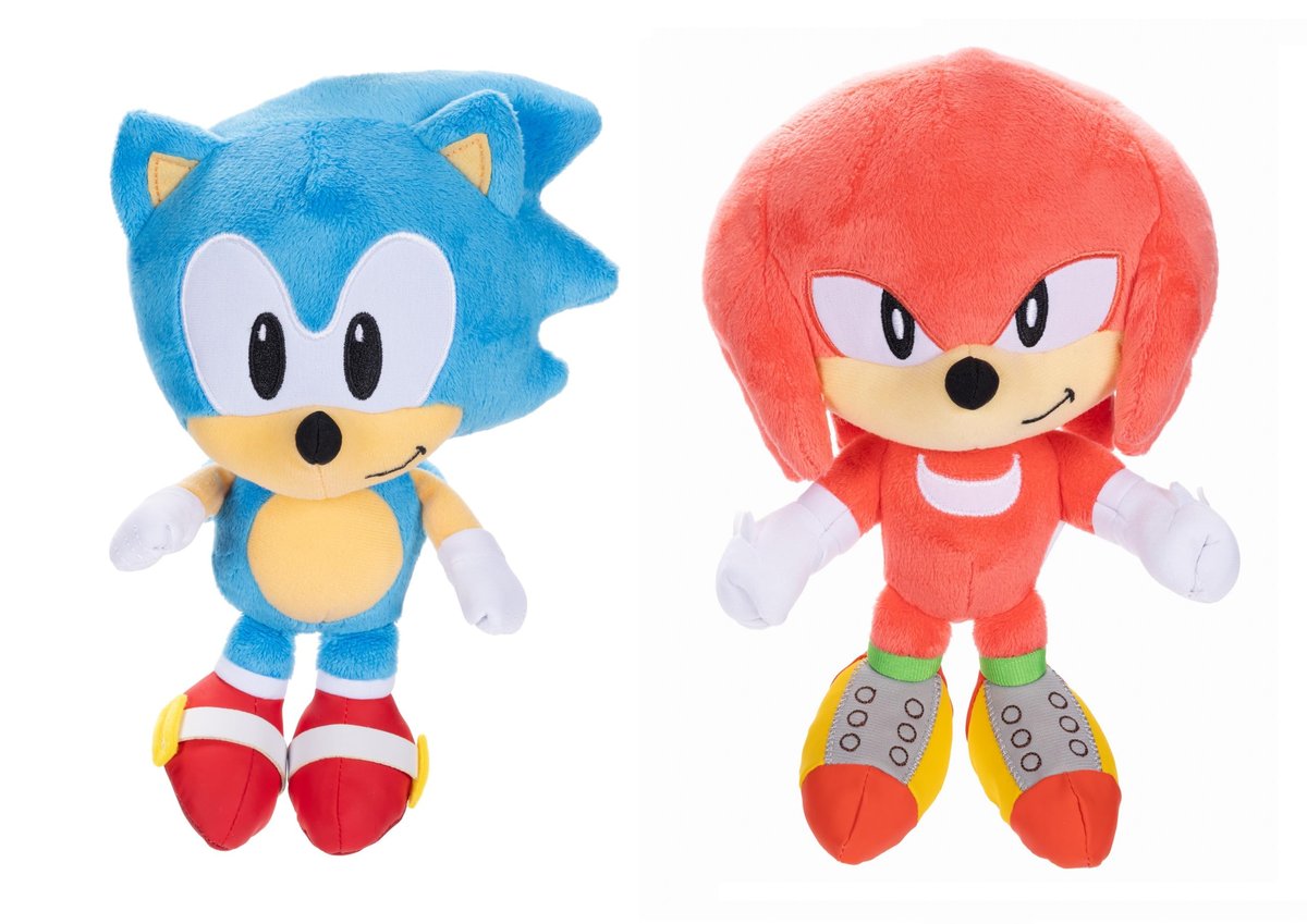 Sonic The Hedgehog 9" Plush 2-Pack, Sonic & Knuckles Collectible ...
