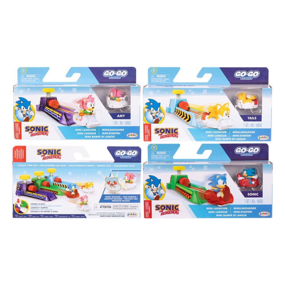 Sonic - The Hedgehog Go Go Racers Vehicles Mini Launching ramps Assort ...