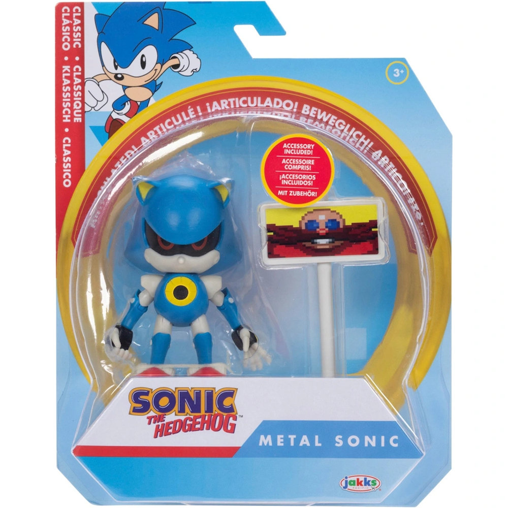 Sonic The Hedgehog Ruchoma Figurka Classic Metal Sonic + Znak Goal Post ...