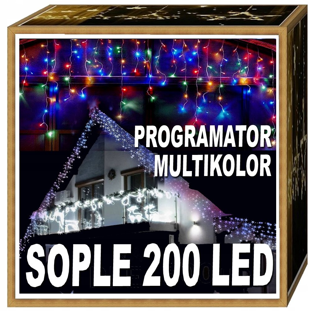 Sople 200 Led Zewnętrzne Choinkowe Girlanda Lampki Choinkowe ...