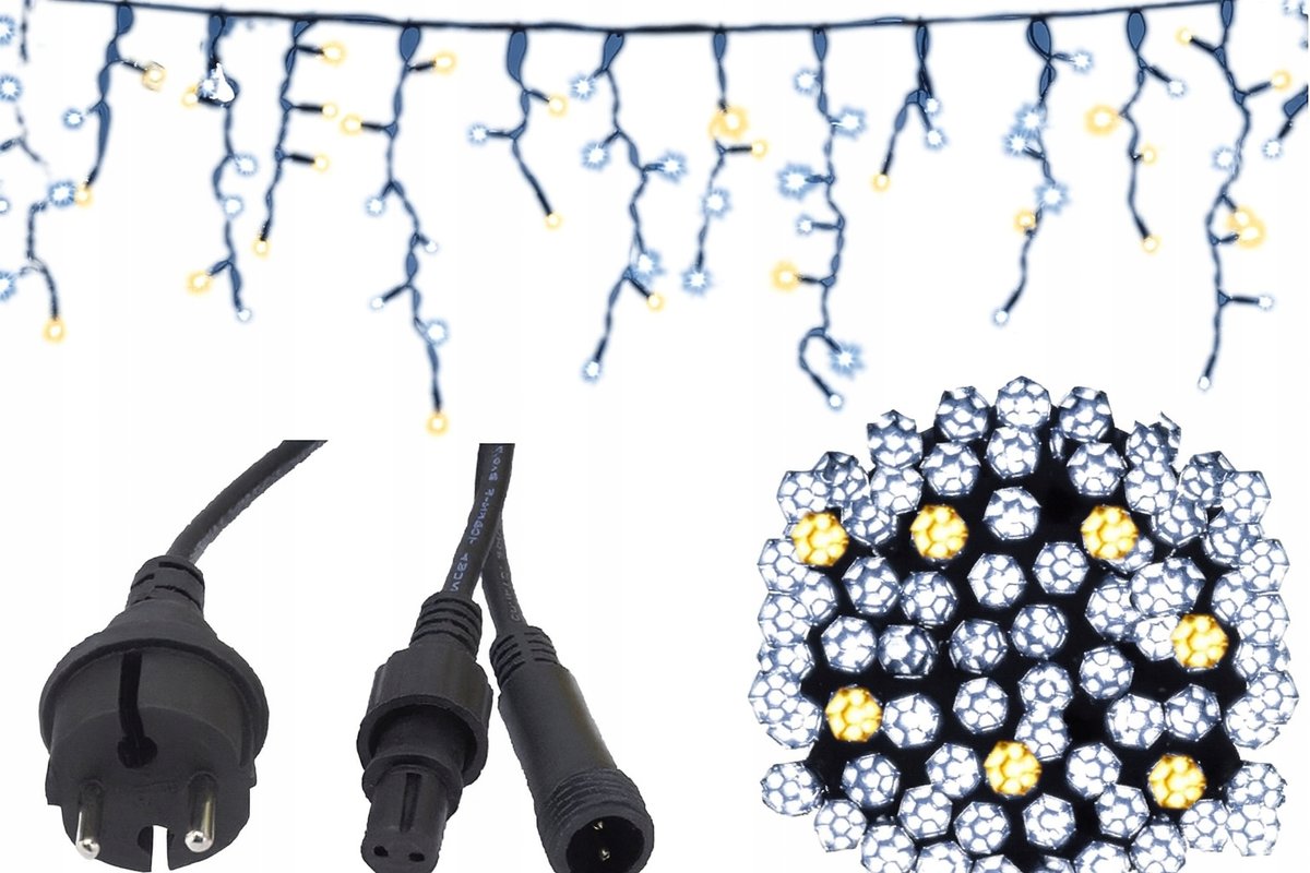 Sople 440 LED Girlanda Biała Zimna Flash Zewnętrzna IP44 31,7m gruby ...