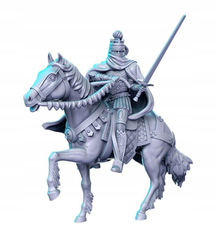 Soth Mounted - Rycerz na koniu Figurka + podstawa dnd 3D druk 12k mini ...