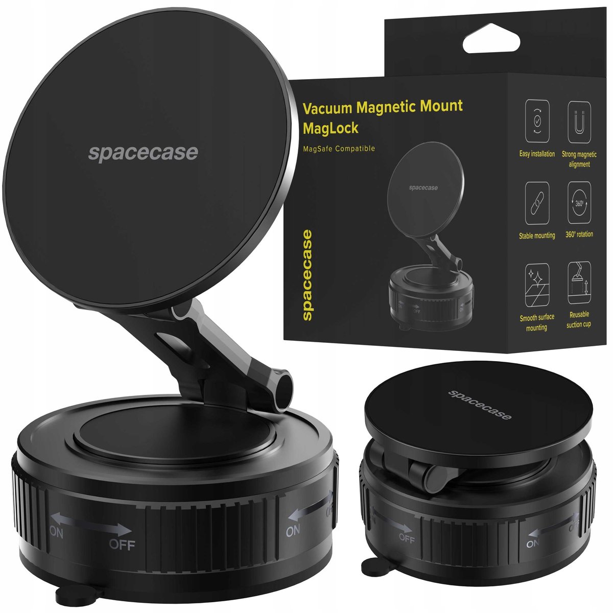 Spacecase Vacuum Magnetic Mount MagLock black - Spacecase | Motoryzacja ...