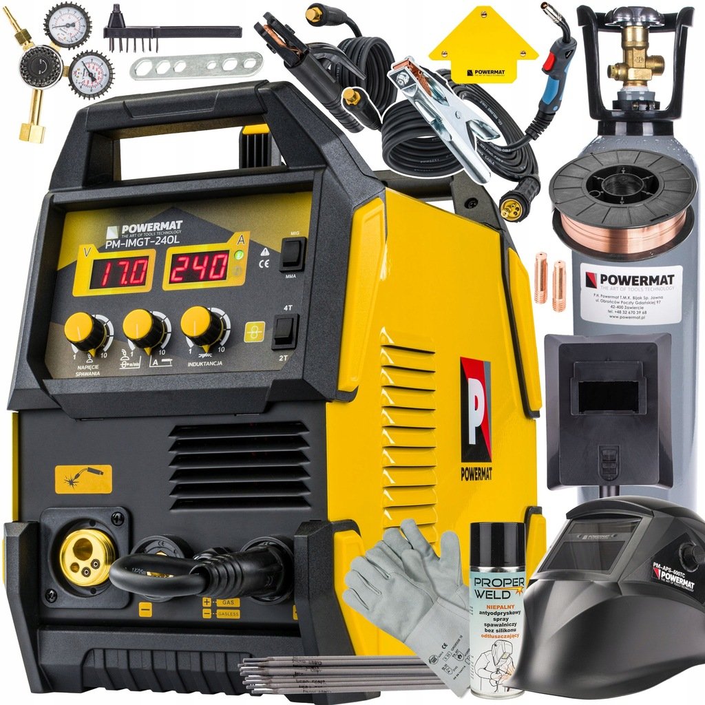 SPAWARKA INWERTEROWA INWERTOROWA MIGOMAT MIG MAG MMA TIG 240A ZESTAW ...