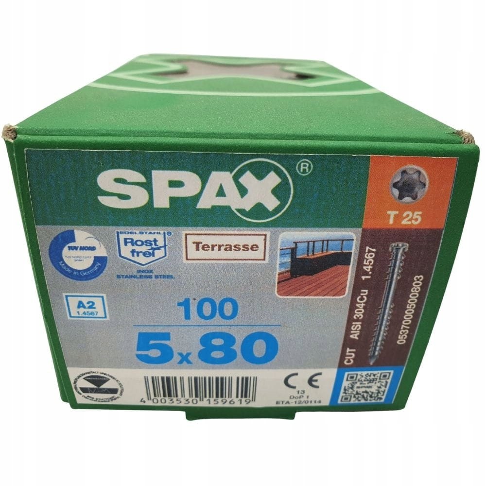 Spax Wkręty tarasowe nierdzewne 5x80mm 100szt. Srebro-Inox - DOMAX | Sklep EMPIK.COM