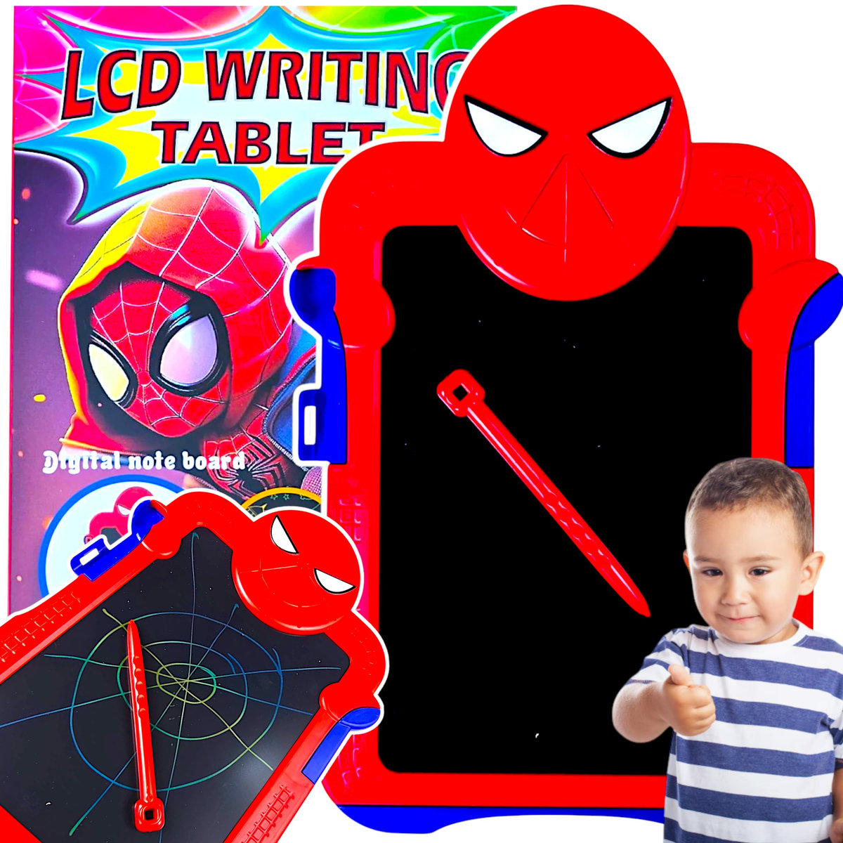 SPIDERMAN TABLET DLA DZIECI DO RYSOWANIA 8'' TABLICA EDUKACYJNA LCD ...