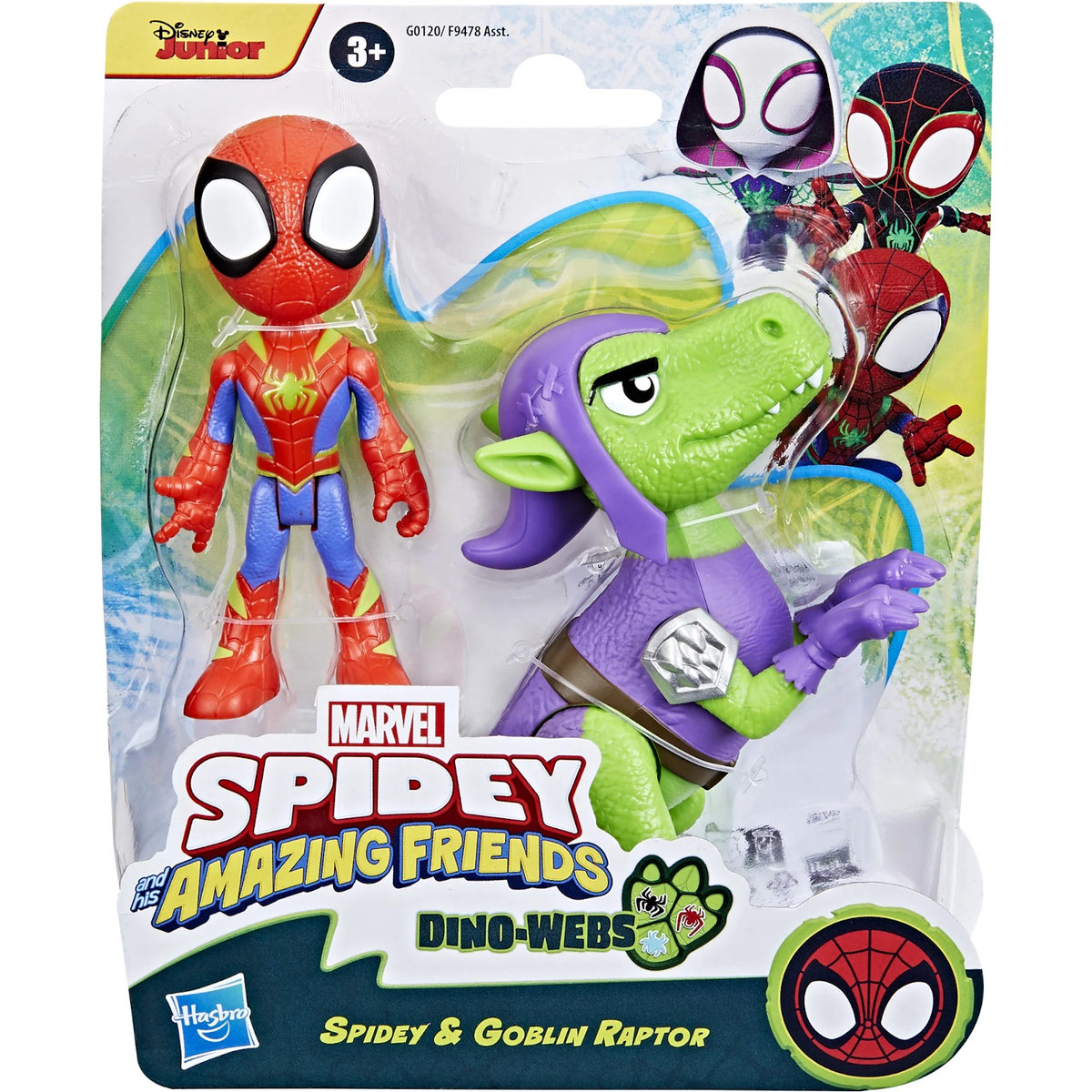 Spidey I Super Kumple Marvel Dino-Webs Figurki Spidey + Goblin Raptor ...