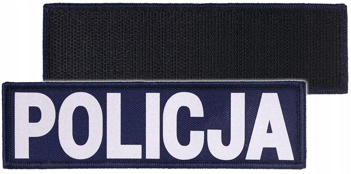 SPIN Naszywka Emblemat POLICJA 40x140 ODBLASK Rzep Granat Mundur OPP ...