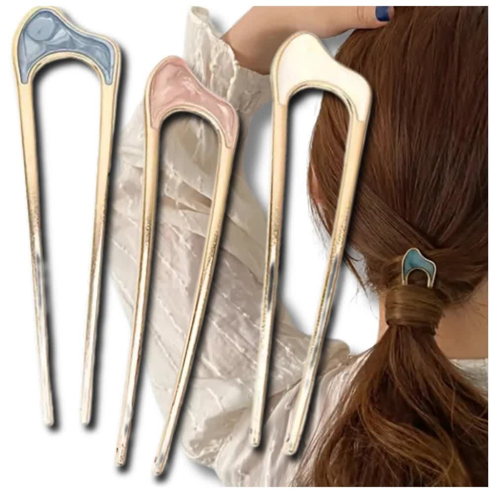 Spinki francuskie złote ozdobne do upięć koka zestaw 3szt spinka ...