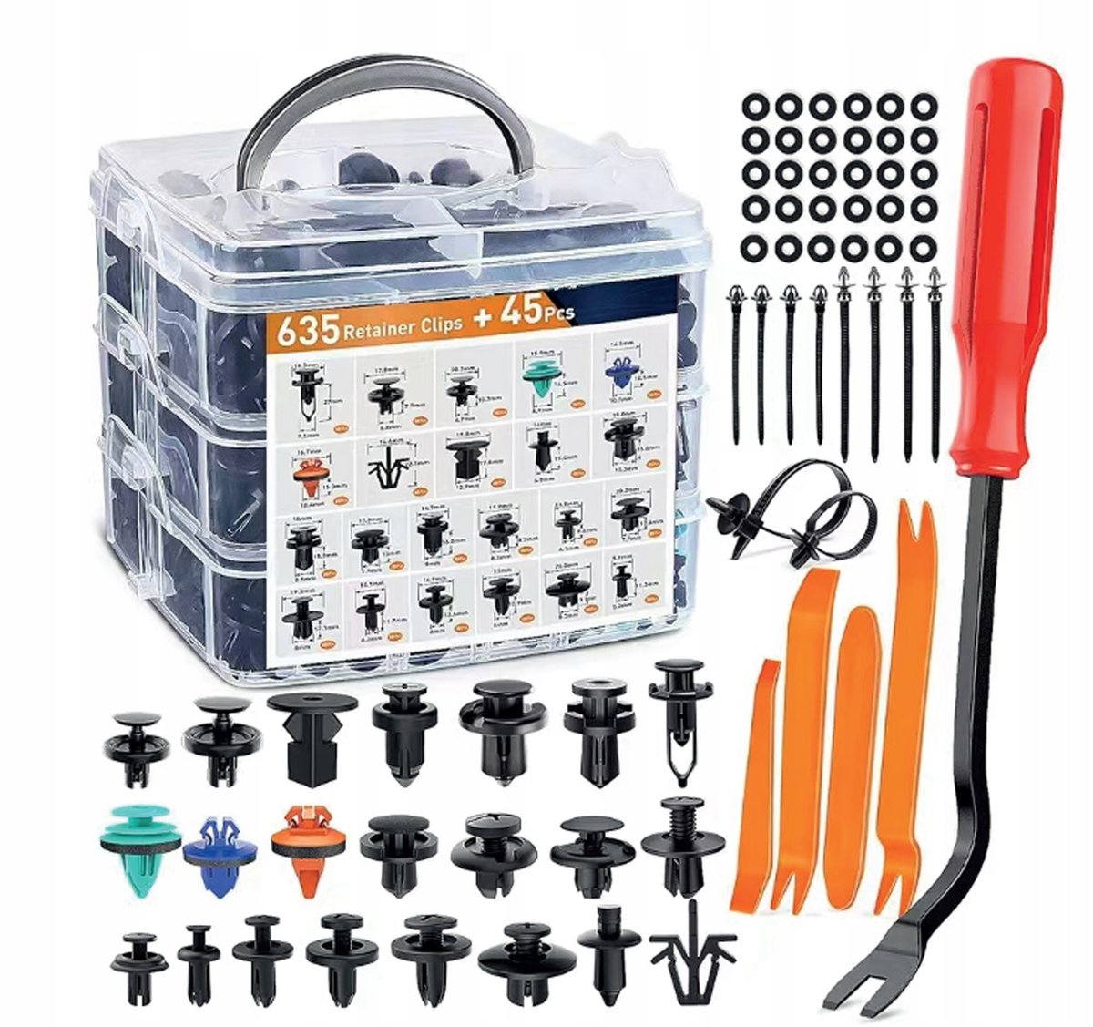 SPINKI KLIPSY SAMOCHODOWE DO TAPICERKI AUTA ŚCIĄGACZE ŁAPKA ZESTAW 680 ...