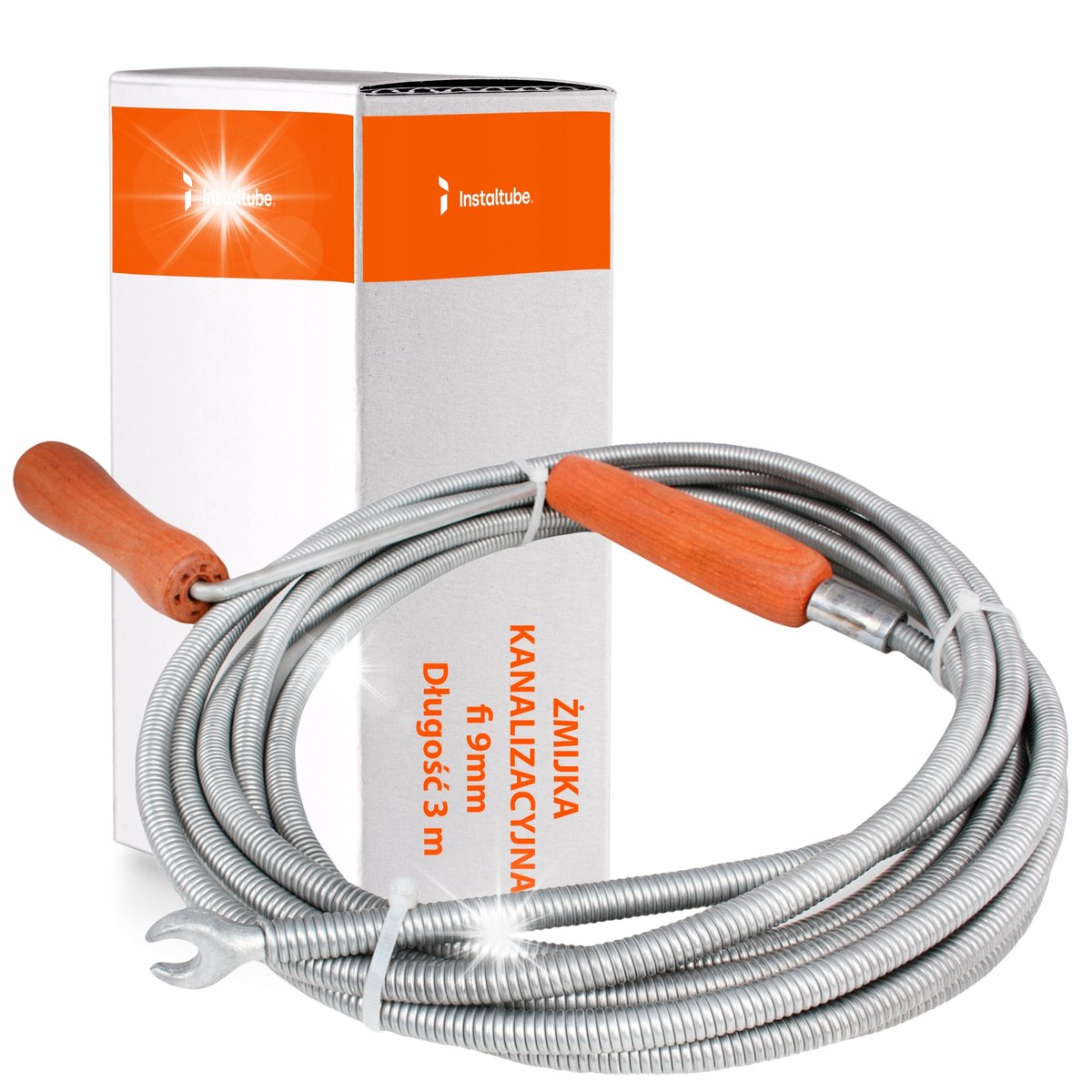 SPIRALA KANALIZACYJNA 3 m RUR ŻMIJKA KANALIZACYJNA DO PRZETYKANIA RUR ...