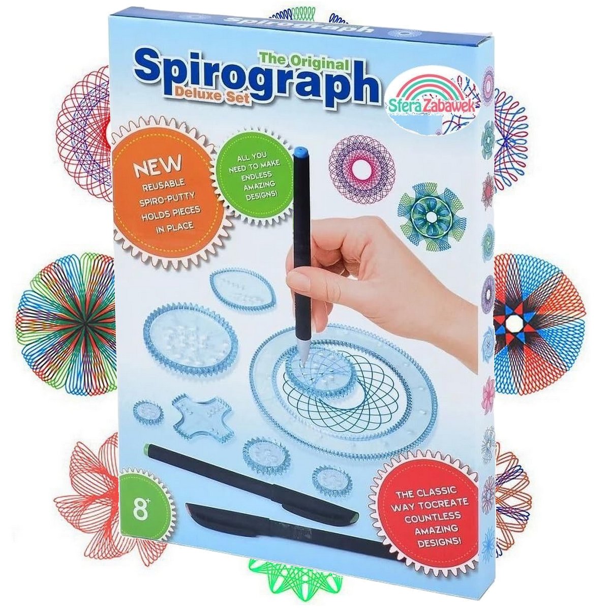 Spirograf zestaw edukacyjny do rysowania pisakami - zabawa i nauka ...