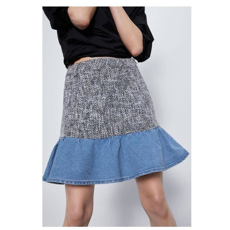 Spódnica damska Zara Braided z falbanką -XS - Inna marka | Moda Sklep EMPIK.COM