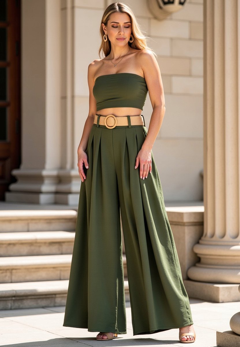 Spódnico-spodnie damskie | Spódnico spodnie długie | Zielone M1160 r. UNI - FIGL | Moda Sklep ...