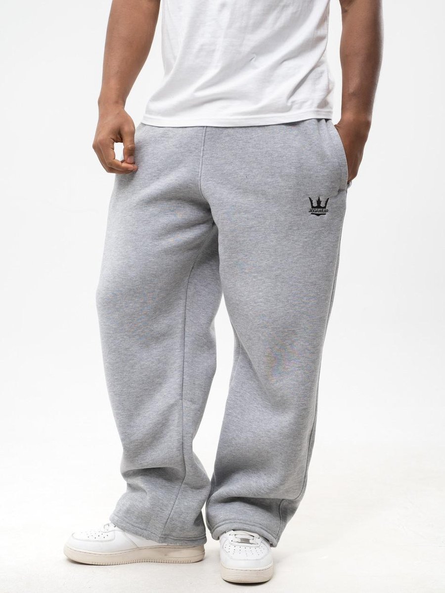 Spodnie Dresowe Baggy Szerokie Luźne Męskie Szare Jigga Wear Haft Logo ...