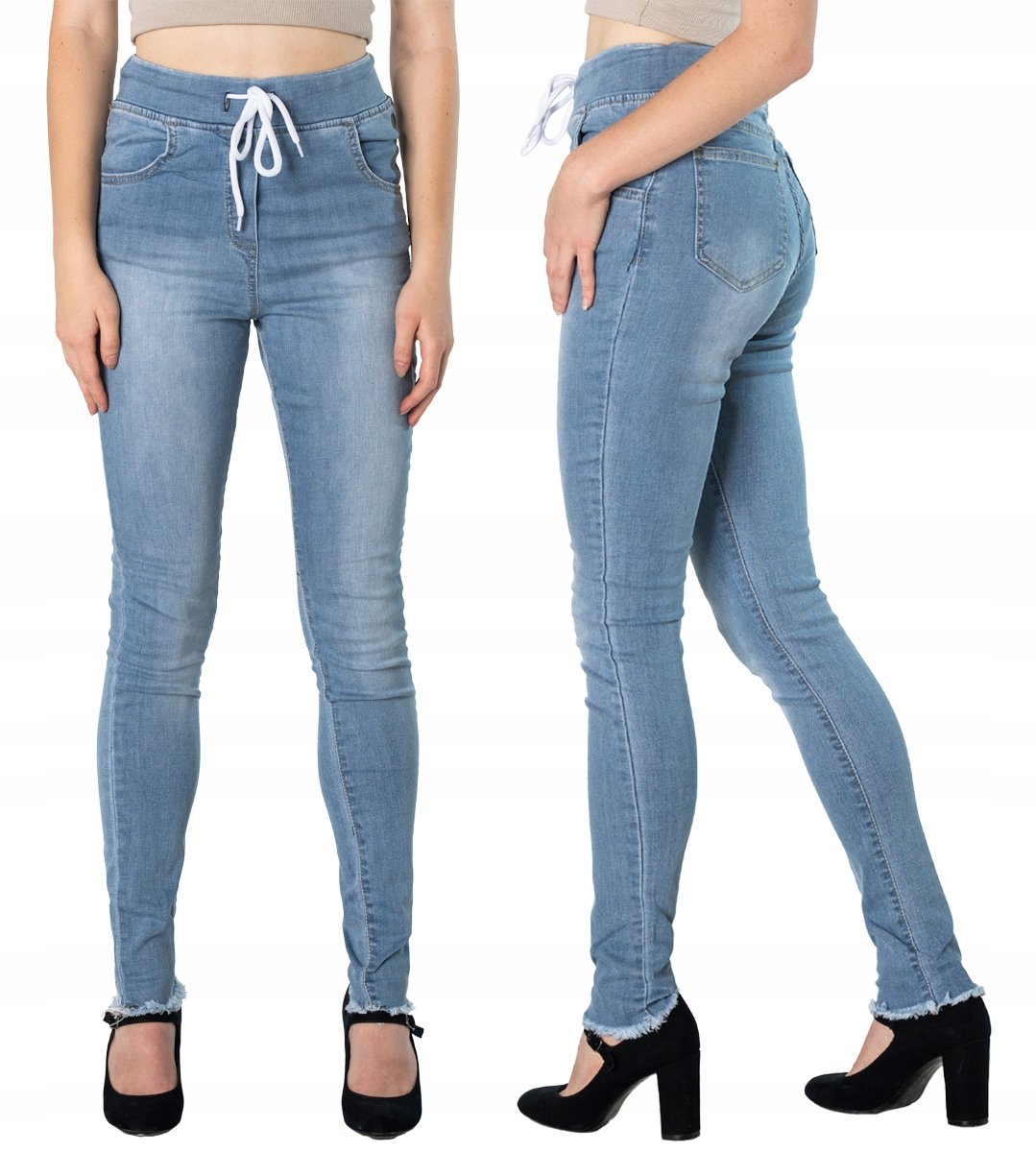Spodnie Jeansy Rurki Damskie Wysoki Stan 9021-5 34 - Inna marka | Moda ...