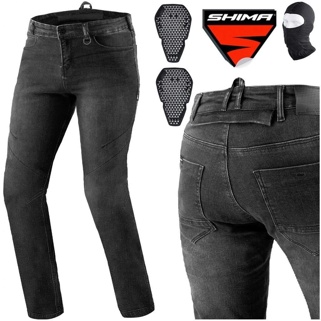 Spodnie Motocyklowe | Shima Rider Black | Męskie Jeansy Air Force 36/34 - SHIMA | Motoryzacja EMPIK