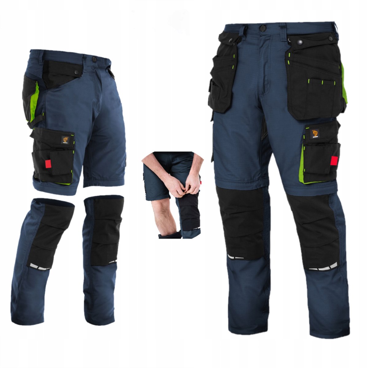 Spodnie robocze do pasa męskie ochronne MOCNE spodenki bhp wytrzymałe r ...