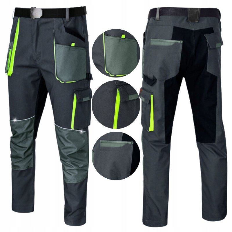 Spodnie robocze męskie bojówki ochronne monterskie Mocne Elastyczne BHP ...
