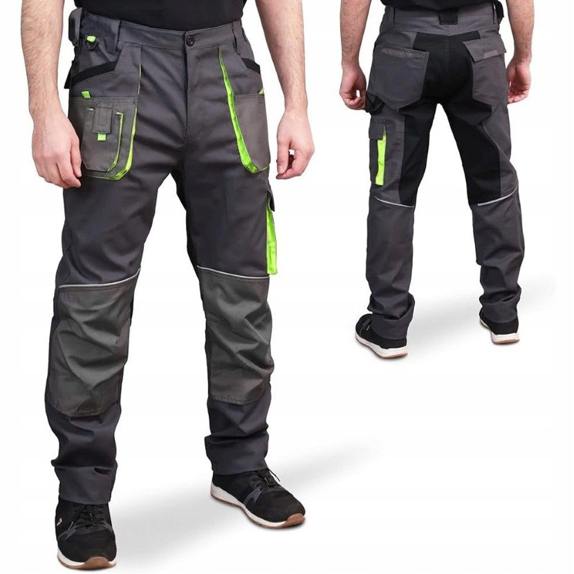 Spodnie robocze męskie do pasa ELASTYCZNE STRETCH MOCNE OCHRONNE BHP r ...