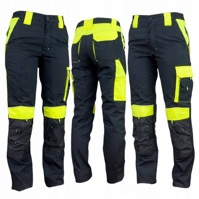 Spodnie robocze męskie Odblaskowe czarno-żółte Ostrzegawcze BHP ...