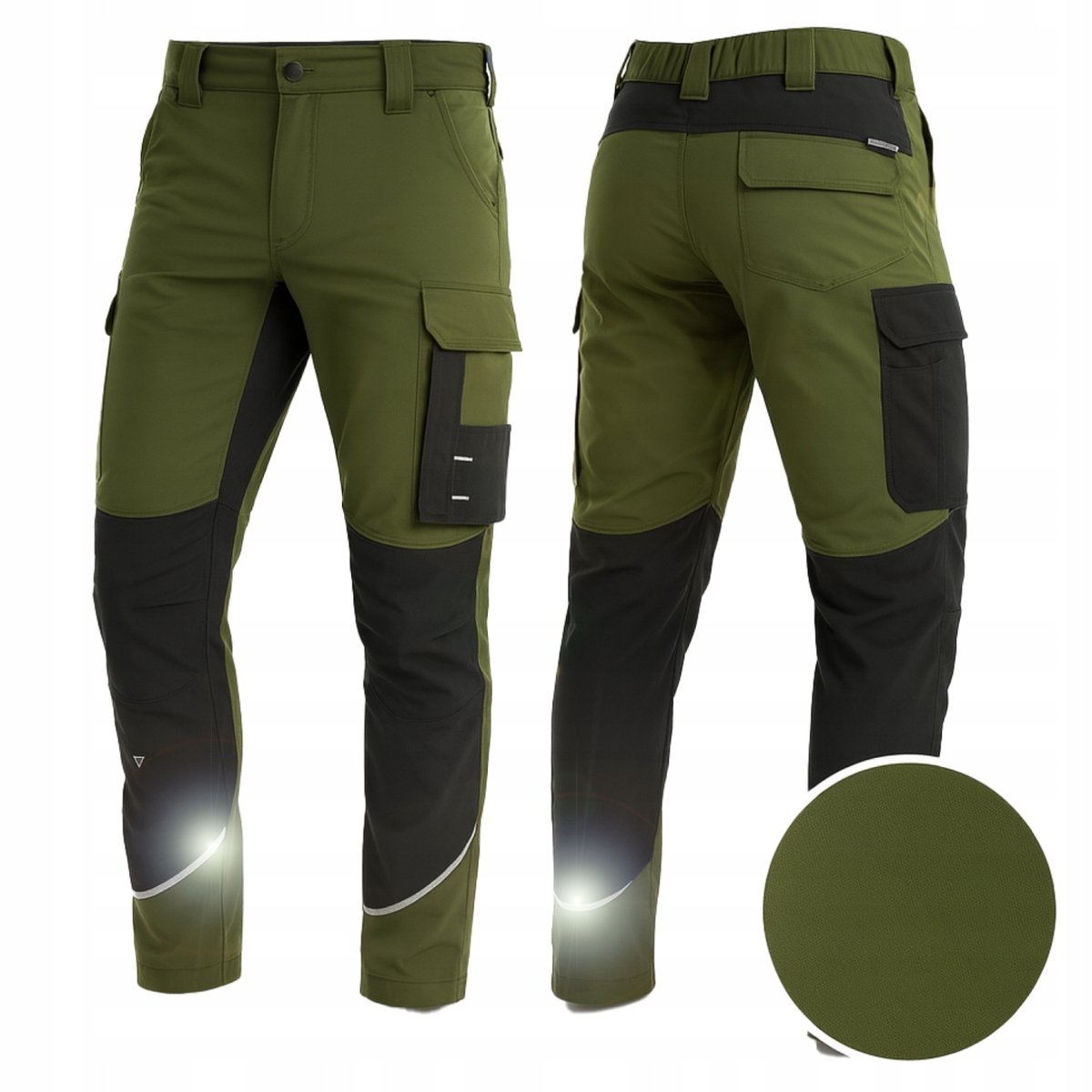 Spodnie robocze męskie STRETCH ELASTYCZNE MOCNE BHP DO PASA OCHRONNE r ...