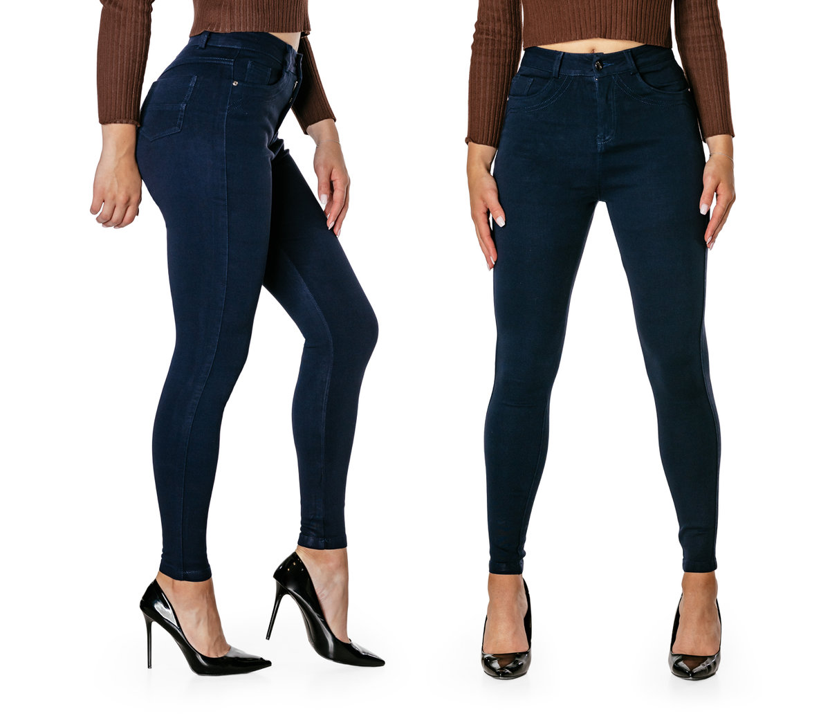 Spodnie Rurki Damskie Jeansy Wysoki Stan 1917-2 XL - Inna marka | Moda ...