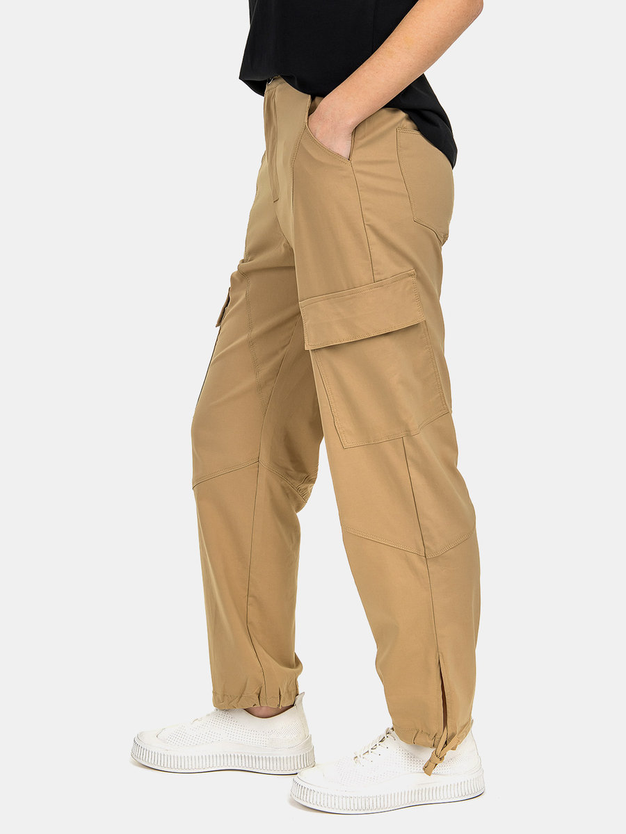 Spodnie typu cargo beżowy L - SZACHOWNICA | Moda Sklep EMPIK.COM