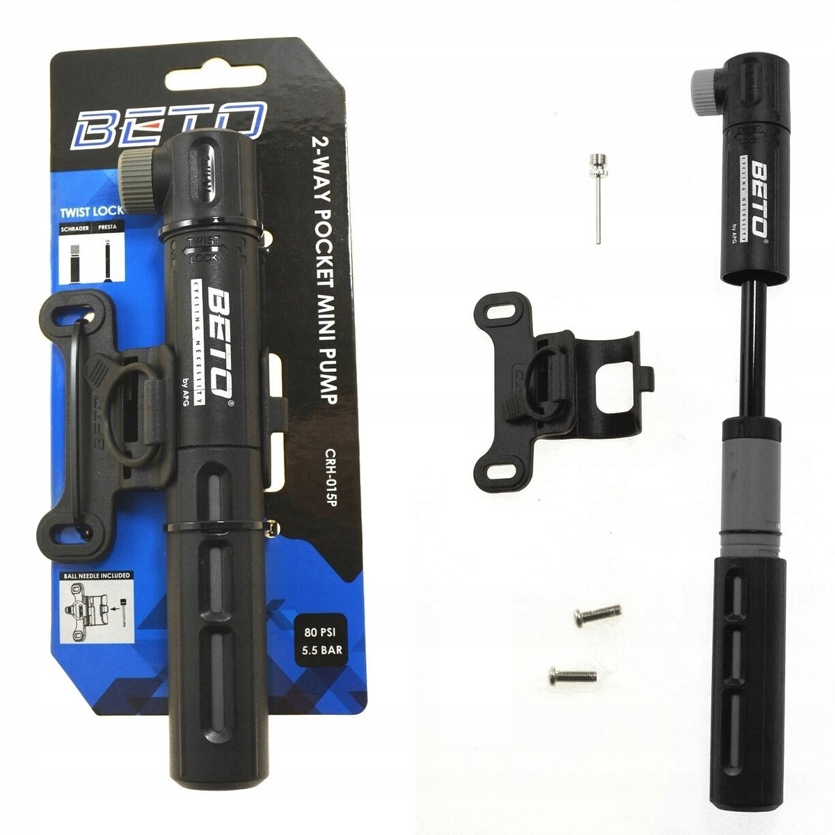 Sportown pompka rowerowa dwubiegowa do roweru + igła do piłki ...